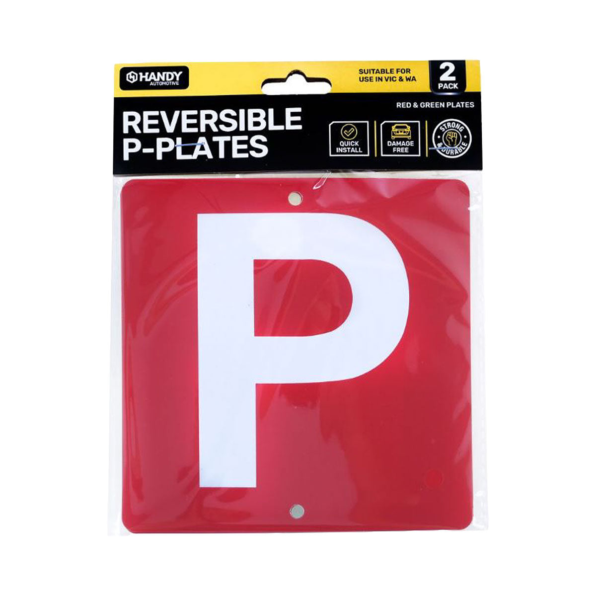 Handy Auto Reversible P Plates VIC/WA 2pk – The Reject Shop
