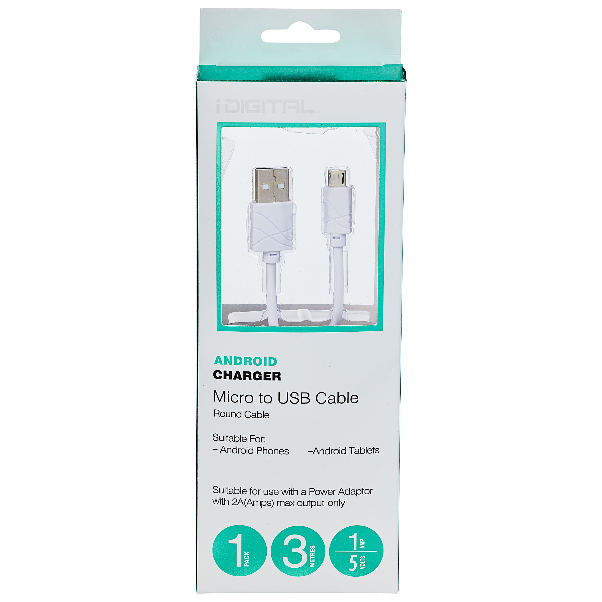 Android Charger Micro to USB Cable 3M 1A – The Reject Shop
