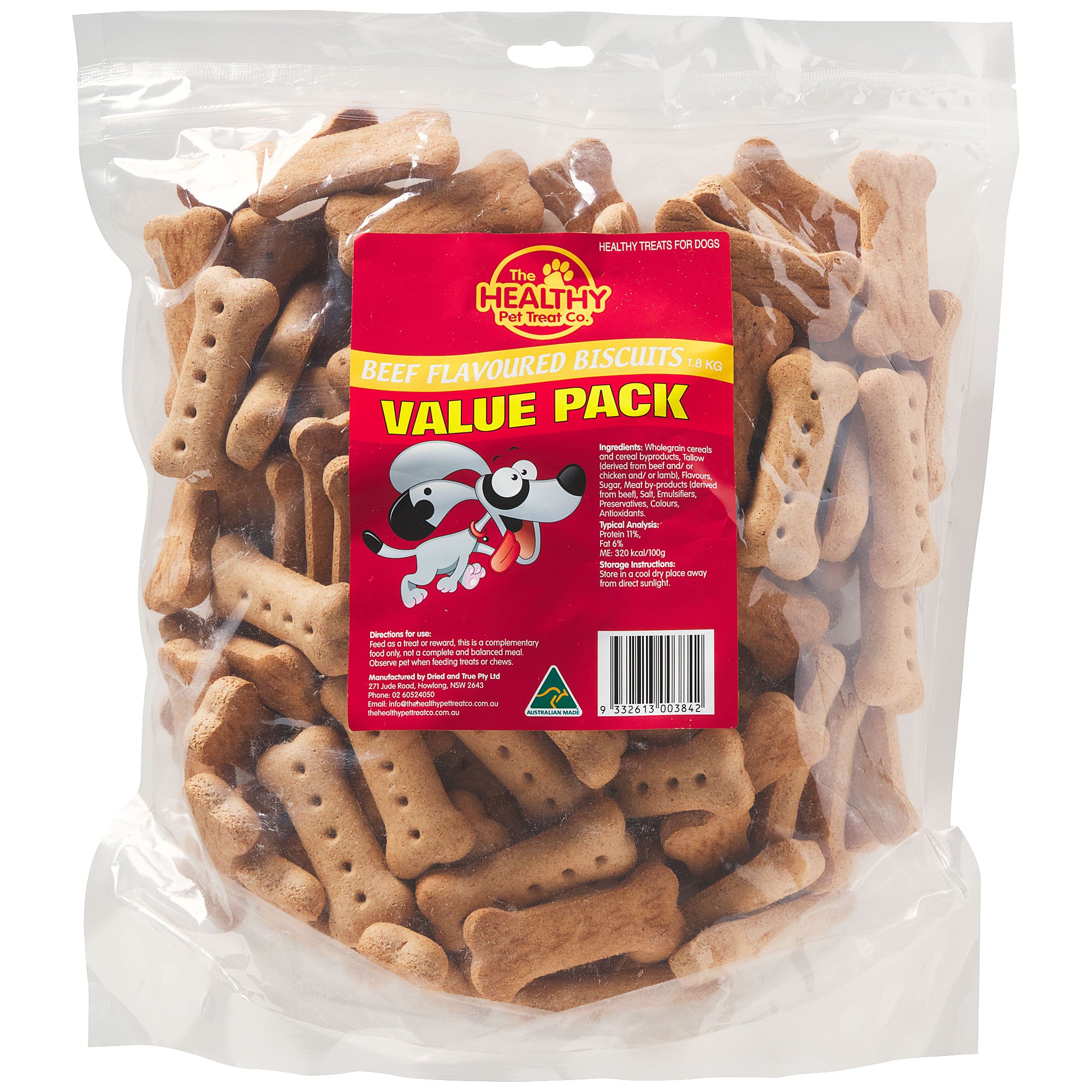 Healthy Pet Treat Co Dog Biscuits Beef Value Bag 1.8kg – The Reject Shop