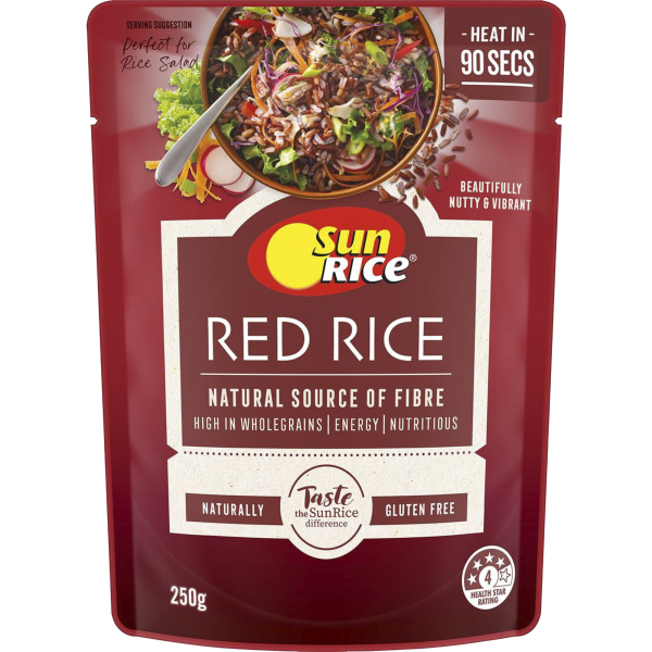 Sunrice Microwave Red Rice Pouch 250g – The Reject Shop