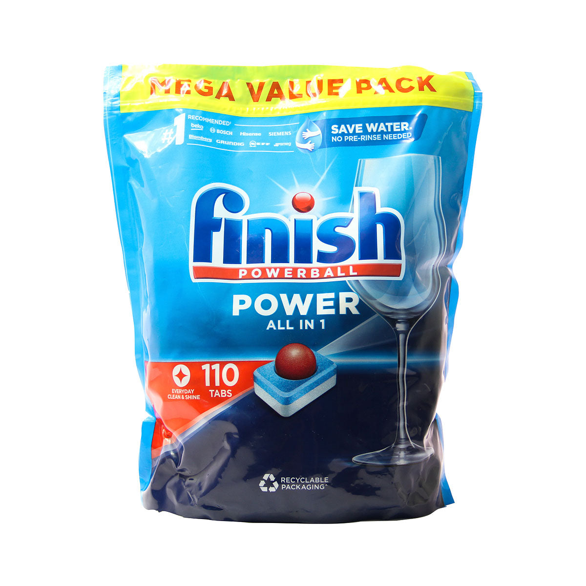 Finish Dishwashing Tablet Power All In 1 Regular 110pk – The Reject Shop