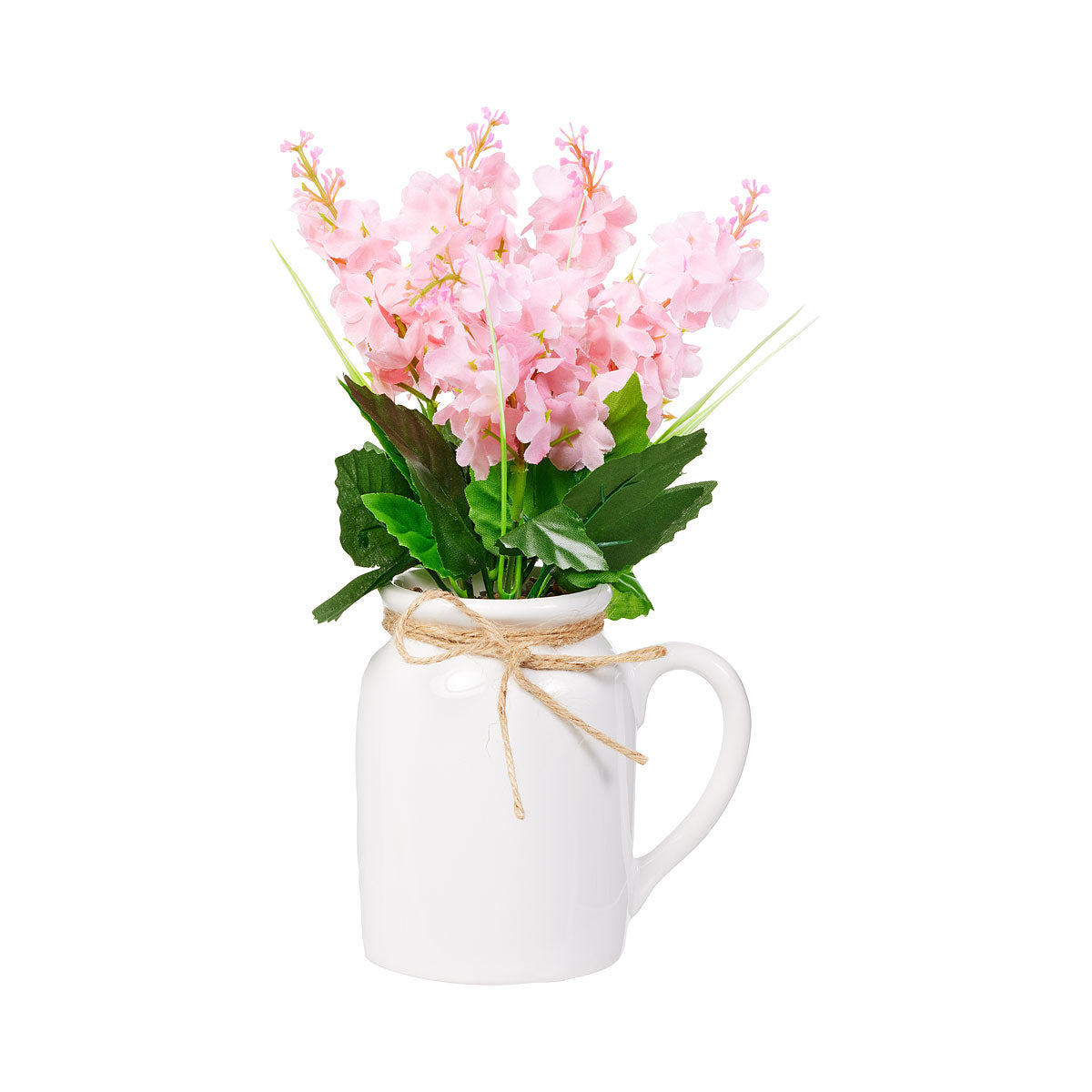 Faux Foxglove In White Jug Pink/Purple – The Reject Shop