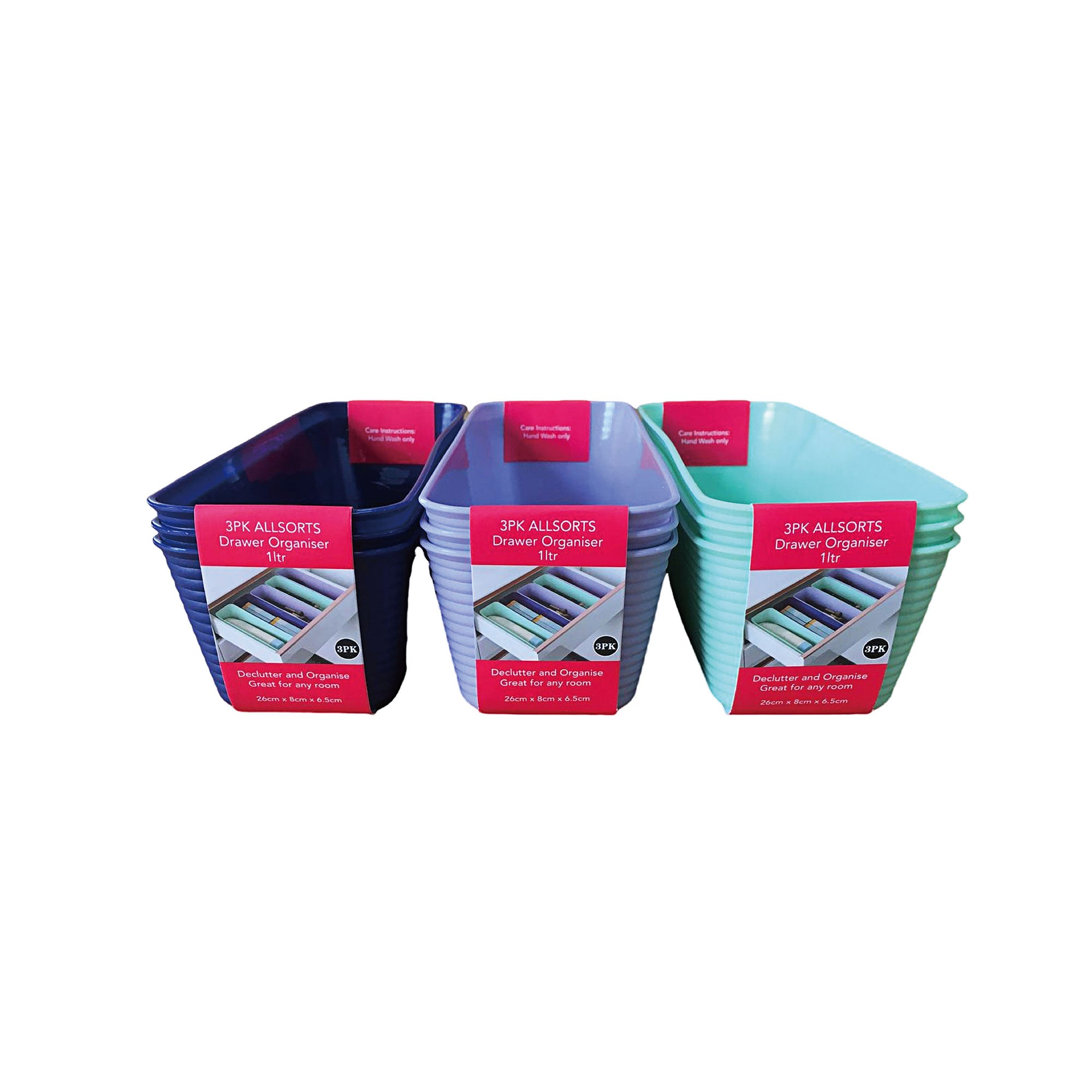 Allsorts Drawer Organiser Assorted 1L 3pk – The Reject Shop