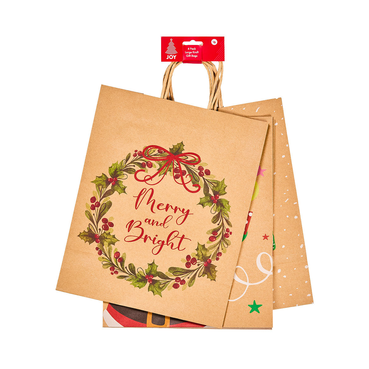 Christmas Gift Bag Kraft Large 4pk – The Reject Shop