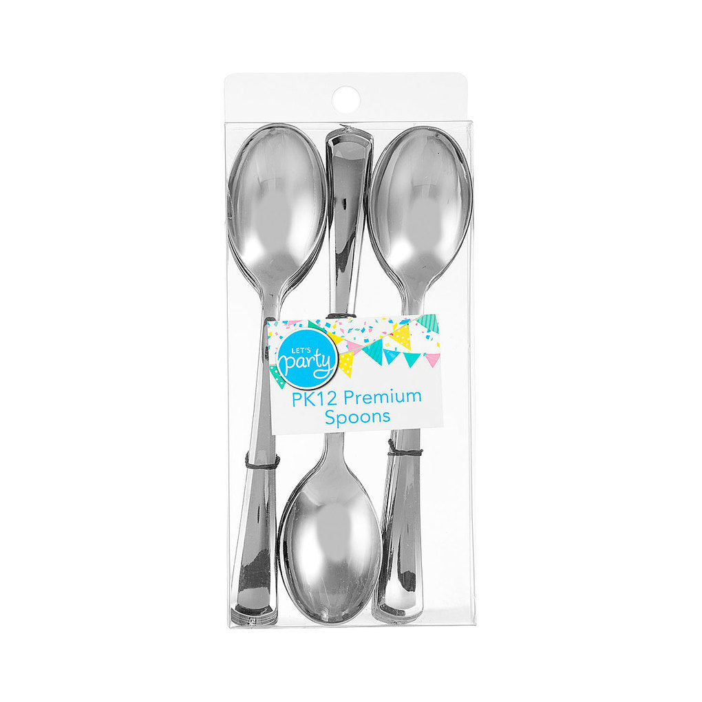Disposable Silver Spoons 12pk | The Reject Shop