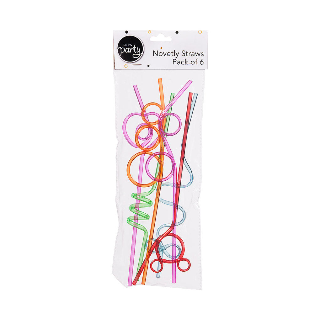 Let's Party Novelty Straws 6pk | The Reject Shop