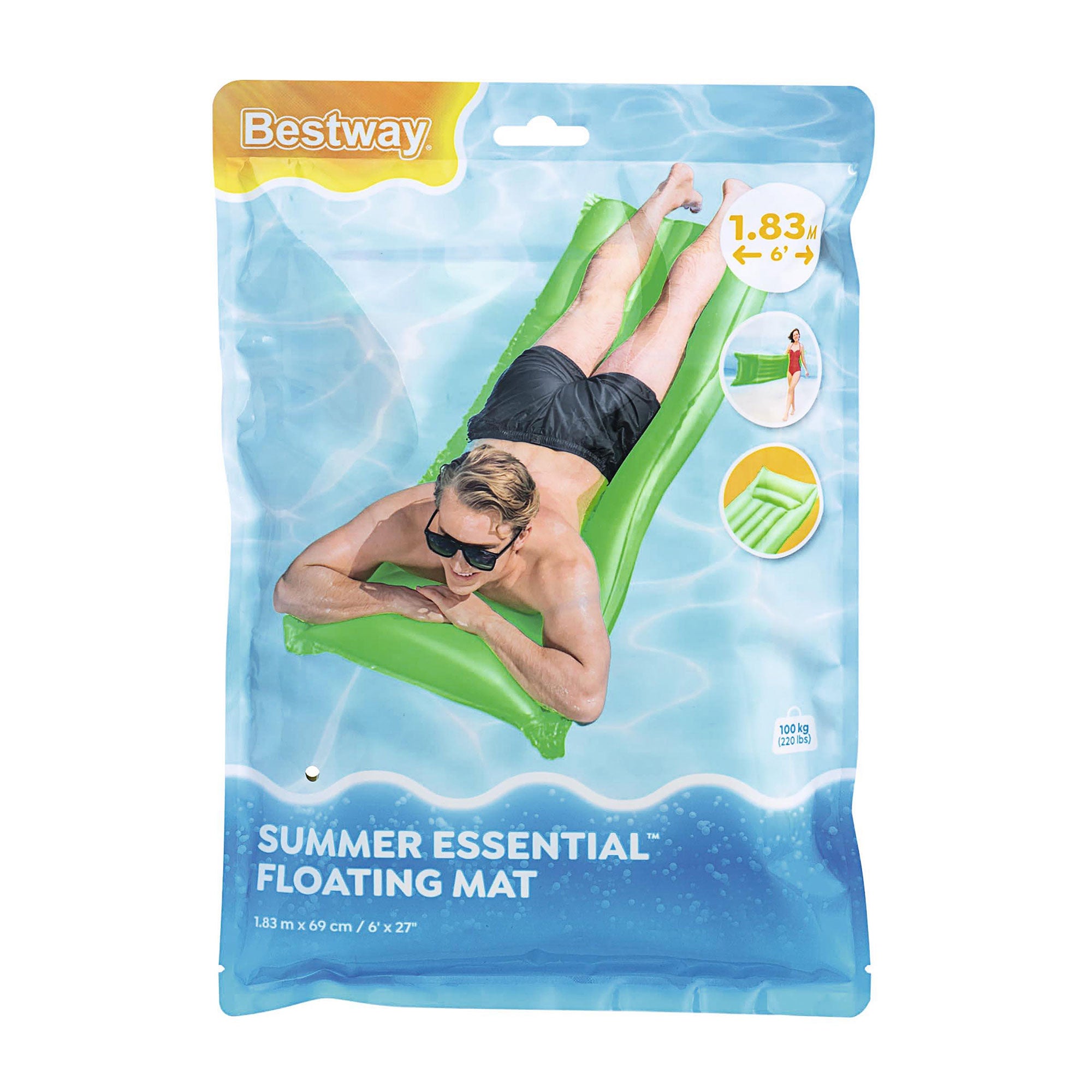 Inflatable Pool Mat 1.8mx69cm Assorted – The Reject Shop