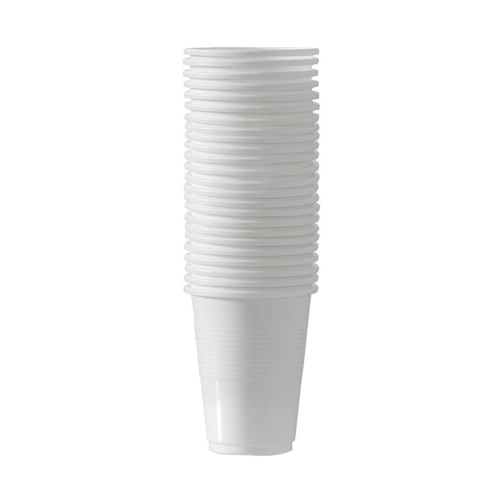 White Disposable Plastic Cups 24 x 200mL | The Reject Shop