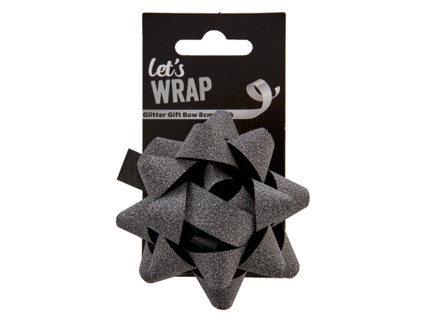 Glitter Gift Bow 8cm Black – The Reject Shop