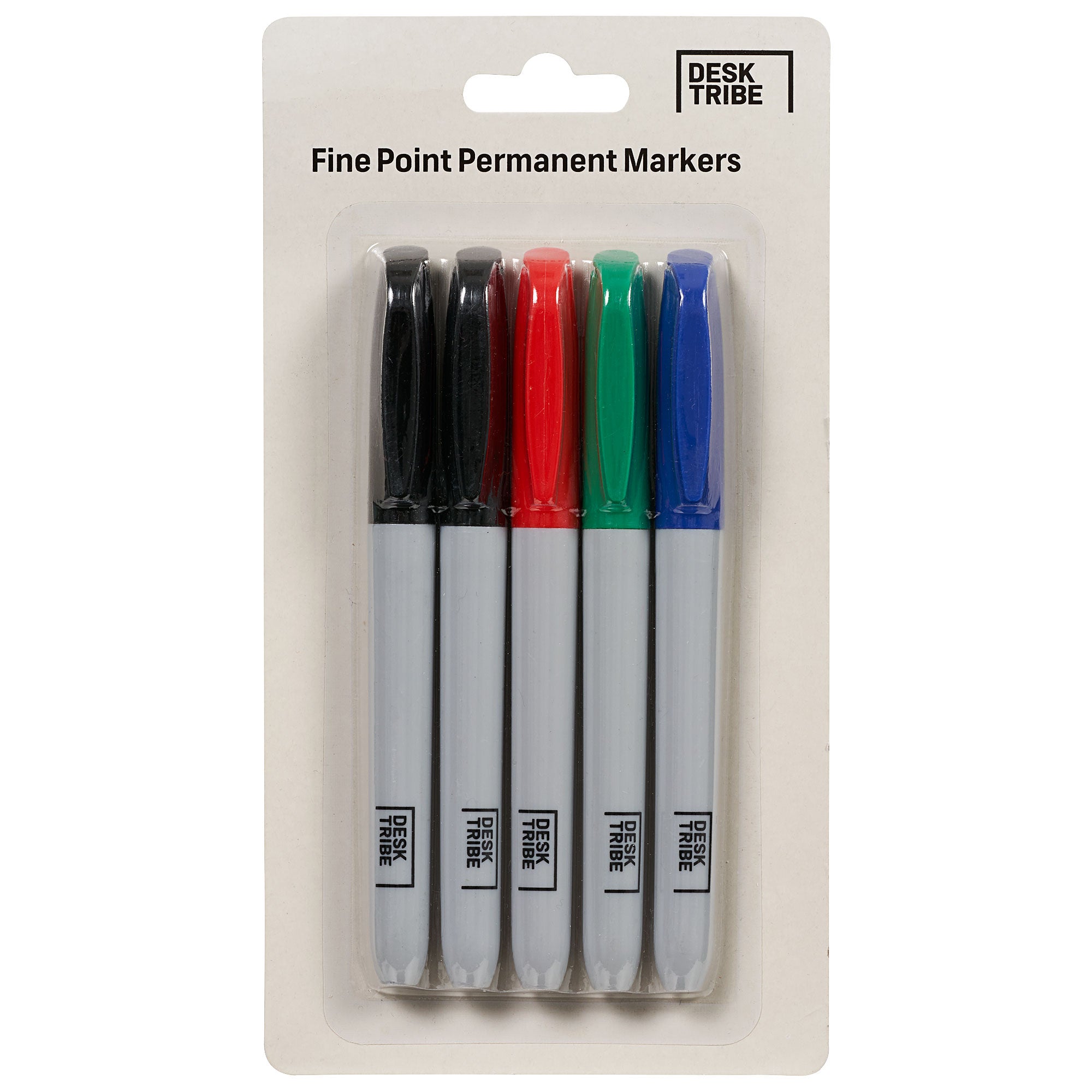 Desk Tribe Permanent Markers Asst Pk5 – The Reject Shop