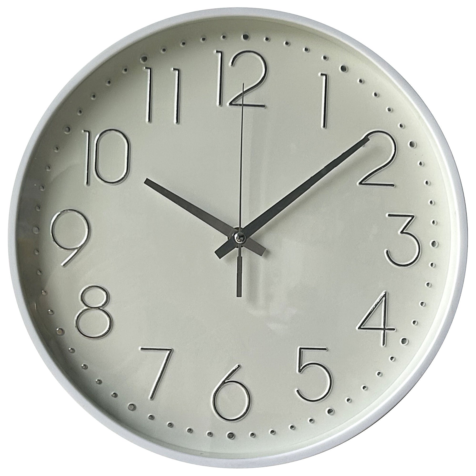 White Silver Clock 30cm – The Reject Shop