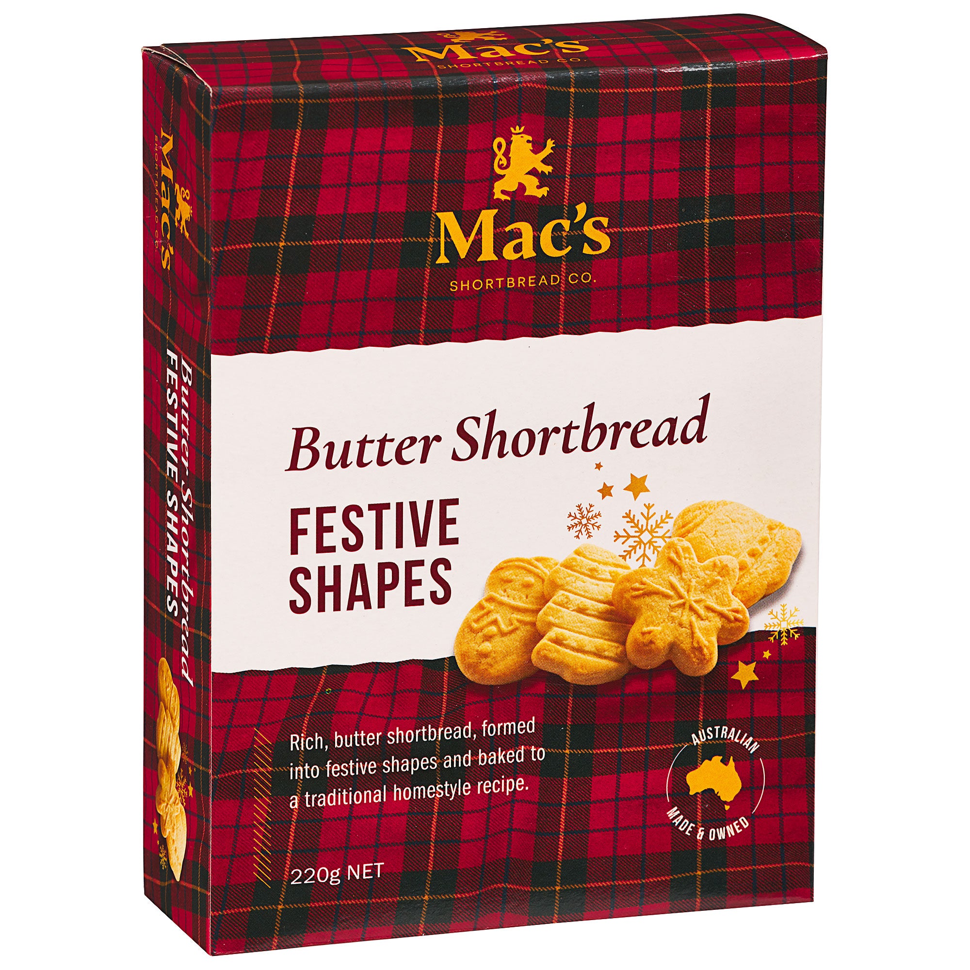 Mac's Shortbread Festive Shapes 220g – The Reject Shop