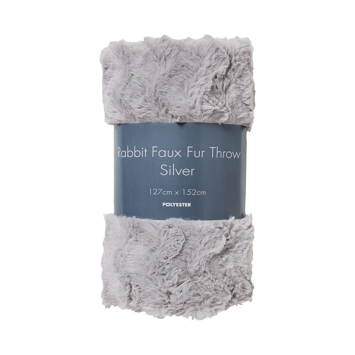 Faux Rabbit Fur Throw 127x152cm Silver/Green – The Reject Shop