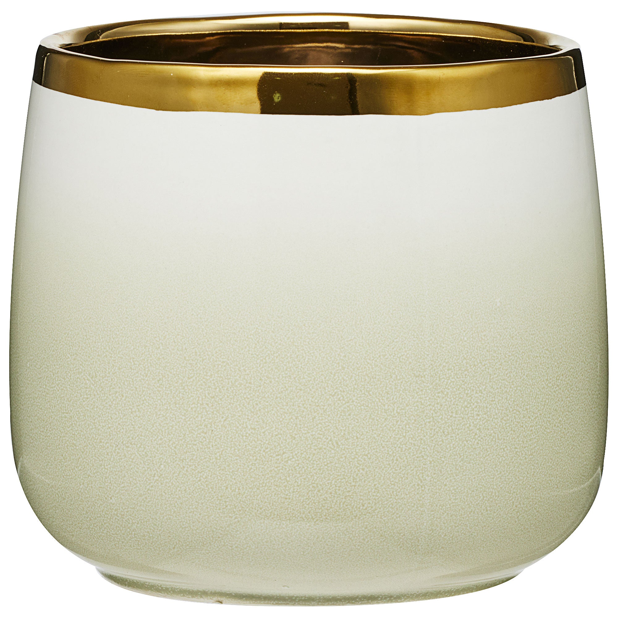 Ceramic Stoneware Pot With Gold Rim – The Reject Shop