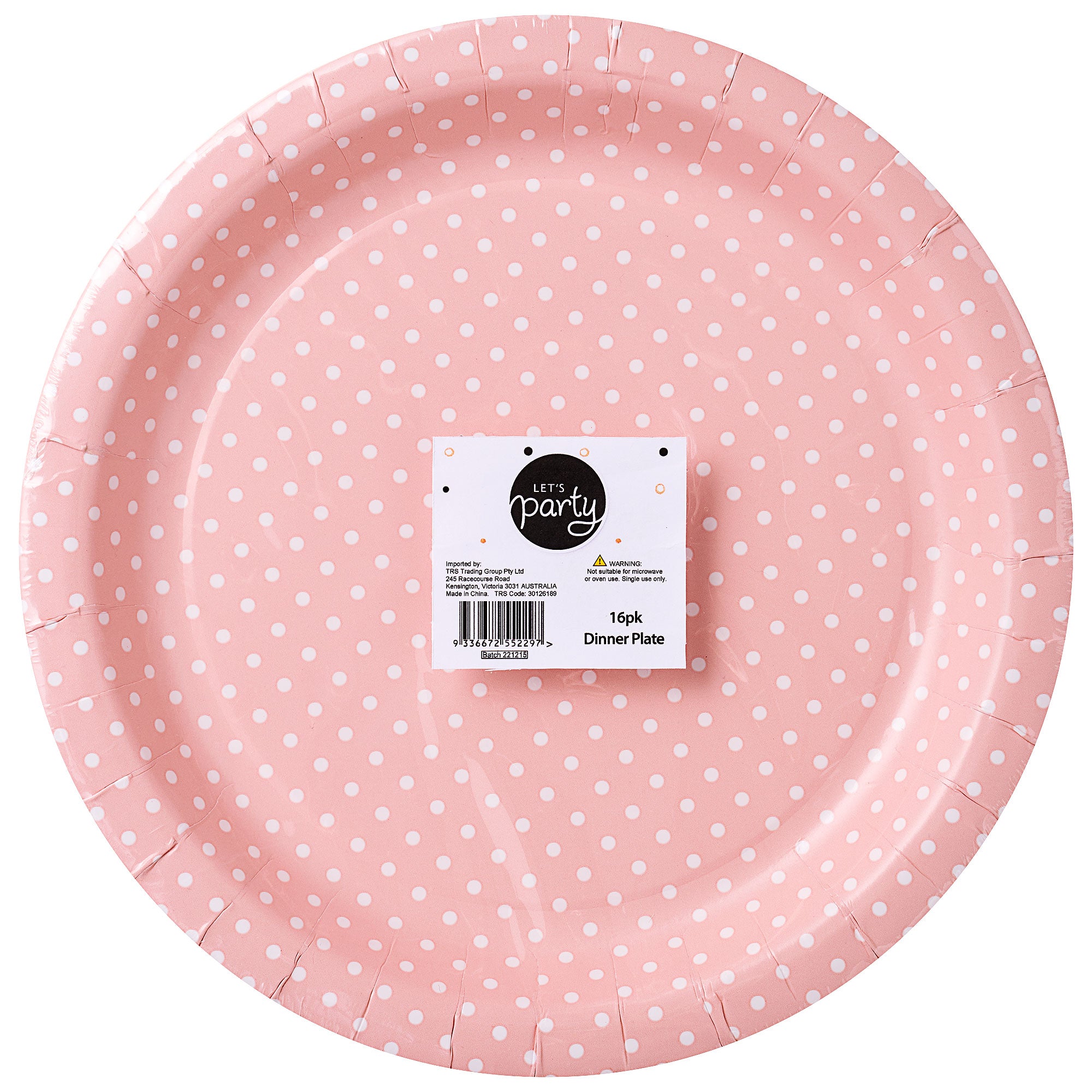 Dinner Plate Spot Print Pink 23cm 16pk – The Reject Shop