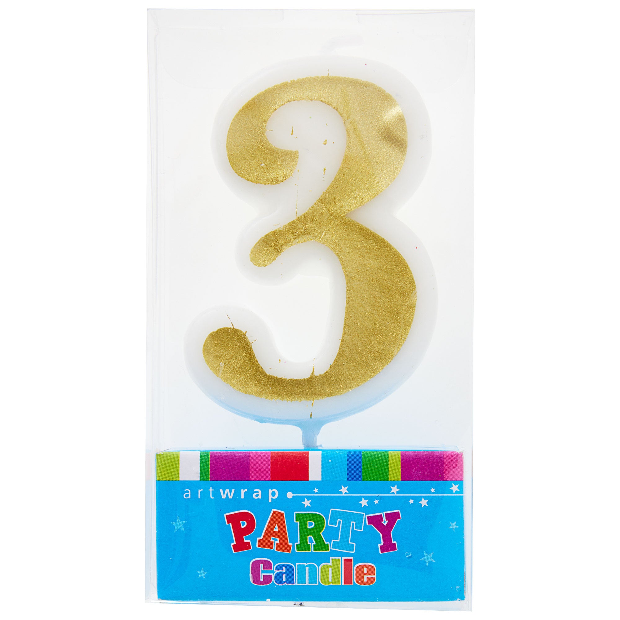 Artwrap Number 3 Glitter Candle - Gold – The Reject Shop