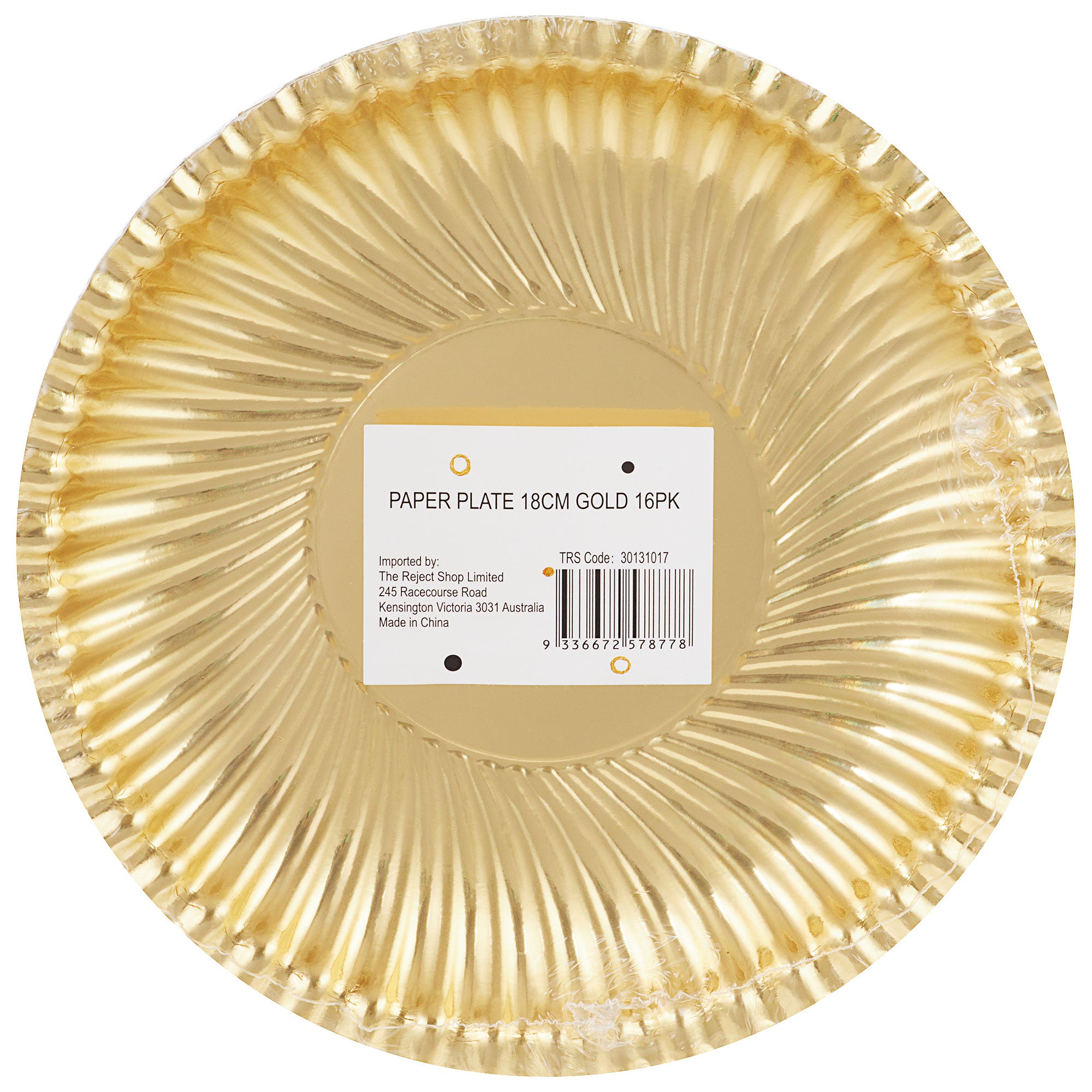 Gold Paper Plate 18cm 16pk – The Reject Shop