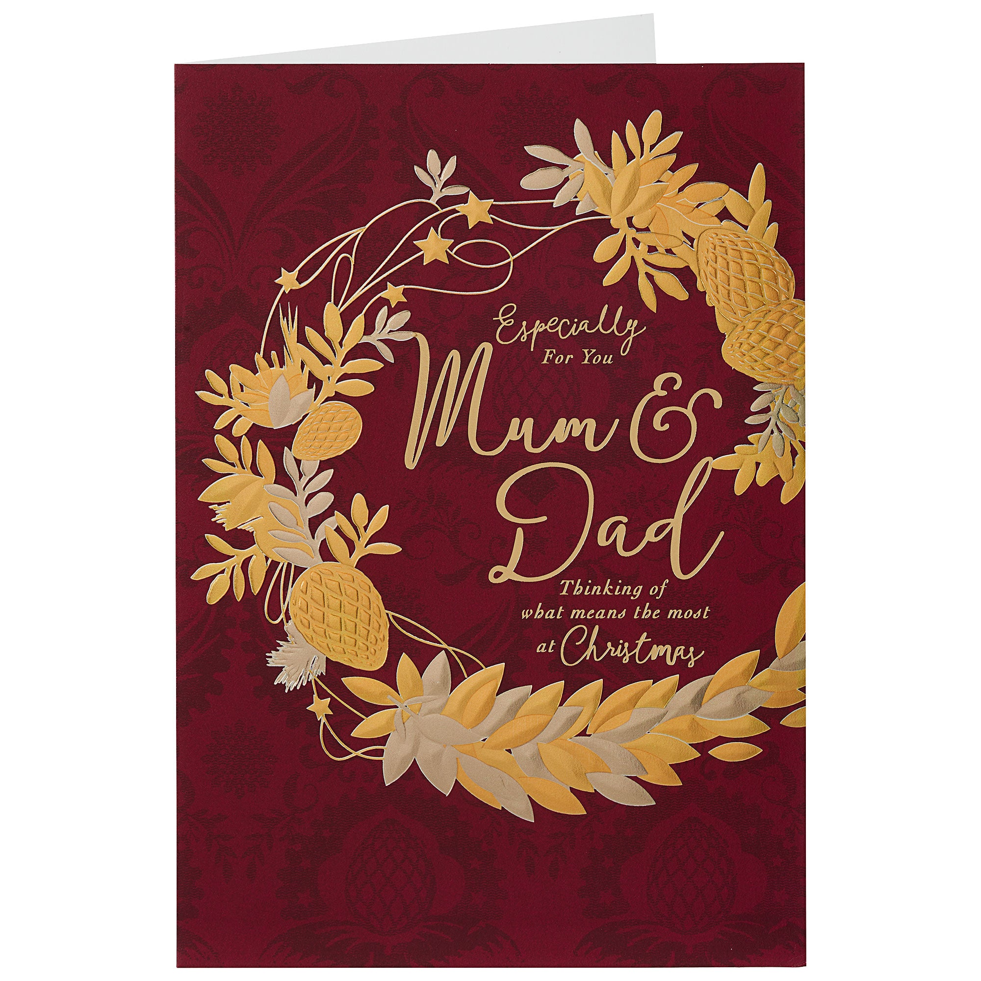 Christmas Wreath Card Mum & Dad – The Reject Shop