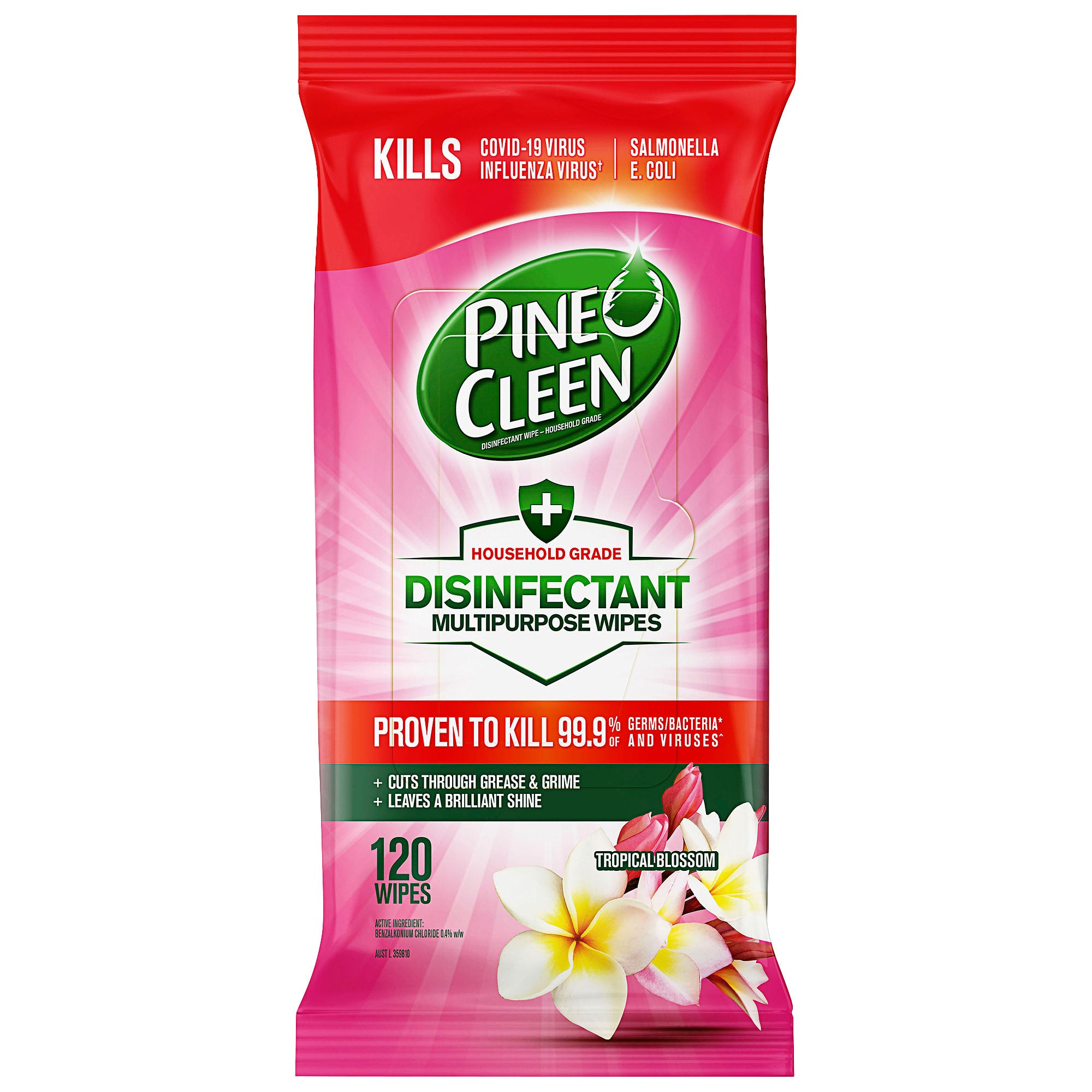 Pine O Cleen Disinfectant Wipes Tropical Blossom 120pk – The Reject Shop